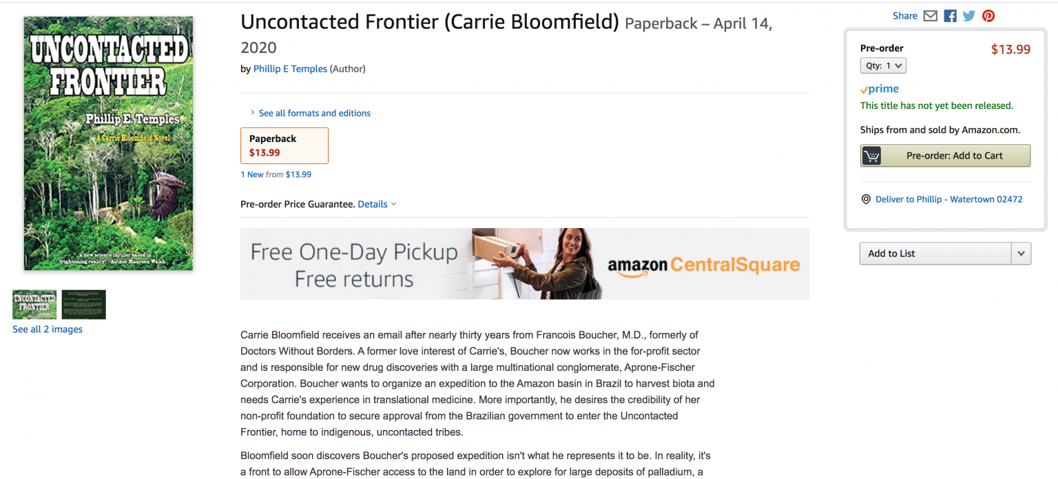 Uncontacted Frontier Debuts on Amazon.com! – Phil Temples